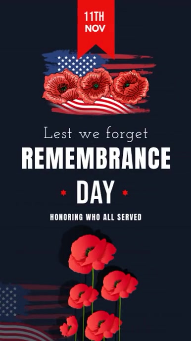 Copy of Veteran's Day, Remembrance Day Greeting | PosterMyWall