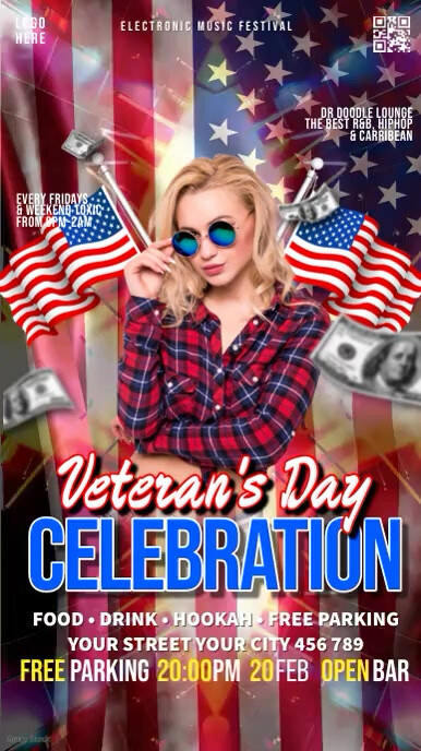 Veteran's Day Celebration Party Template | PosterMyWall