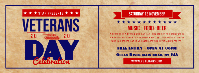 Veteran's Day Event Facebook Cover Photo Template | PosterMyWall