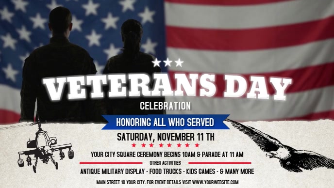 Veteran's Day Facebook Cover Video Template | PosterMyWall