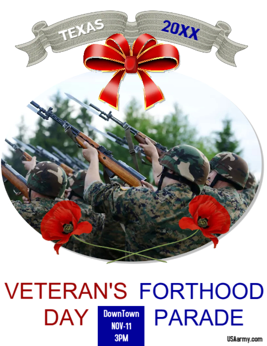 veteran's day parade memorial USA 4th july Template | PosterMyWall