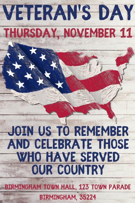 Veteran's Day Poster Template | PosterMyWall