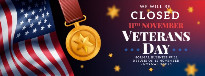 VETERAN'S DAY SHOP CLOSED NOTICE TEMPLATE | PosterMyWall