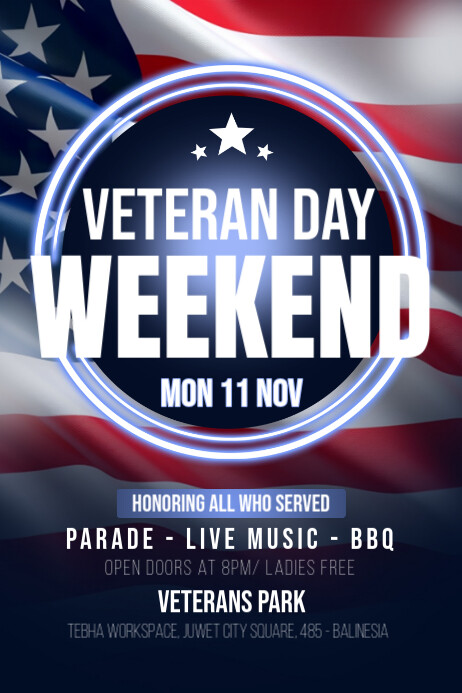 Veteran Day Weekend Templat | PosterMyWall