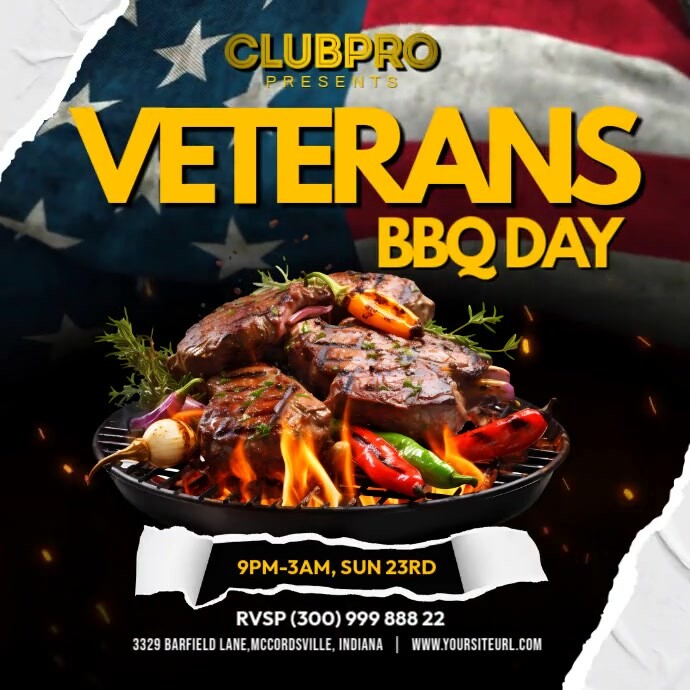 Plantilla de Veterans BBQ Party Video | PosterMyWall