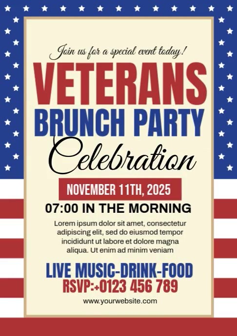 Plantilla de Veterans Brunch Party | PosterMyWall
