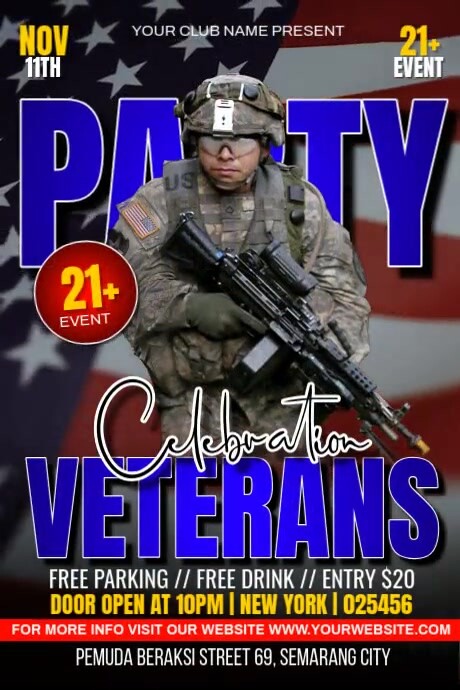 Veterans Celebration Party Template | PosterMyWall