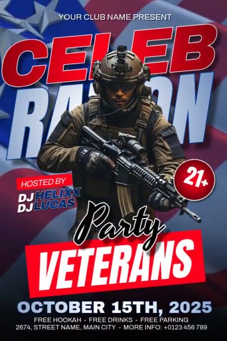 Plantilla de Veterans Celebration Party | PosterMyWall