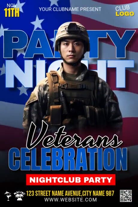Veterans Celebration Party Night Template | PosterMyWall