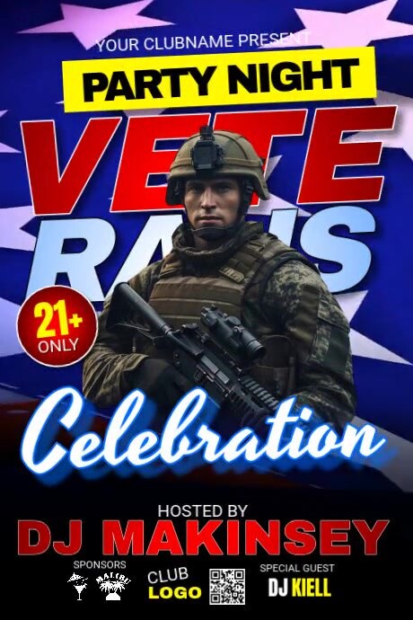 Veterans Celebration Party Night Template | PosterMyWall