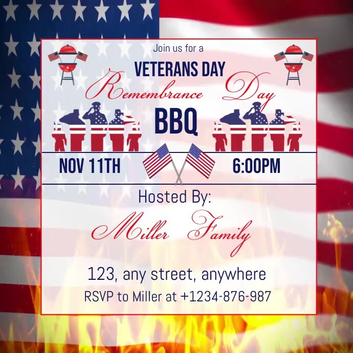 Copy of veterans day bbq invitation video (2) | PosterMyWall