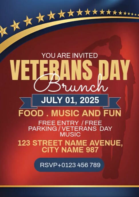 Veterans Day Brunch Ads Template | PosterMyWall