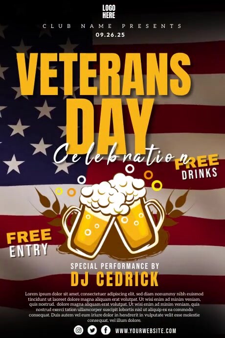 Veterans Day Celebration ads Template | PosterMyWall