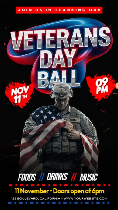 Veterans Day Celebration Ads Template | PosterMyWall