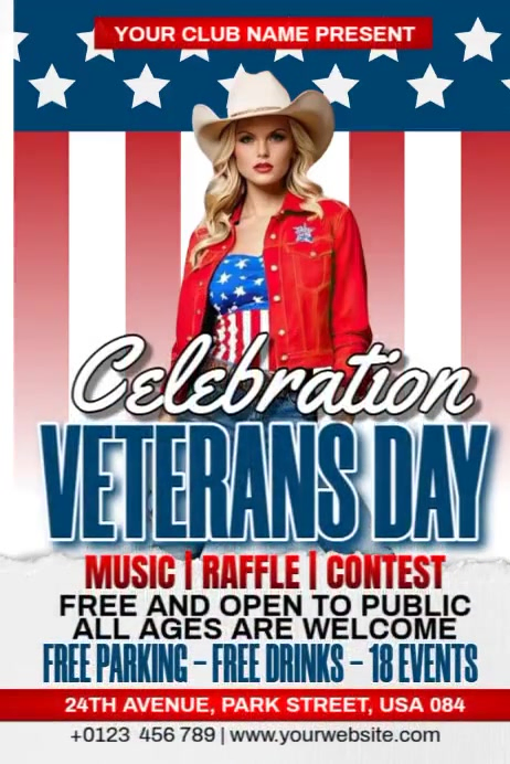 Plantilla de Veterans Day Celebration Ads | PosterMyWall