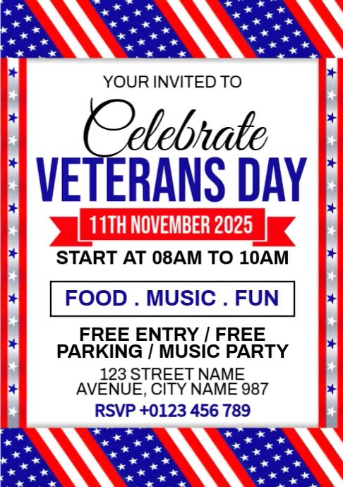 Veterans Day Celebration Template | PosterMyWall