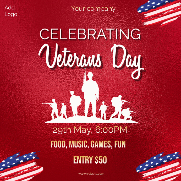 veterans day celebration event post (2) Template | PosterMyWall