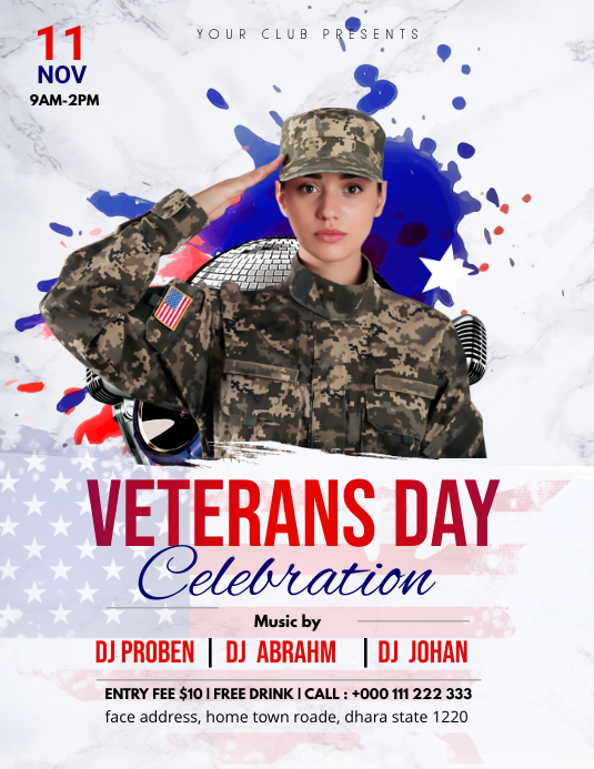 Modèle Dépliant de La Célébration de La Journée Des Anciens Combattants ...