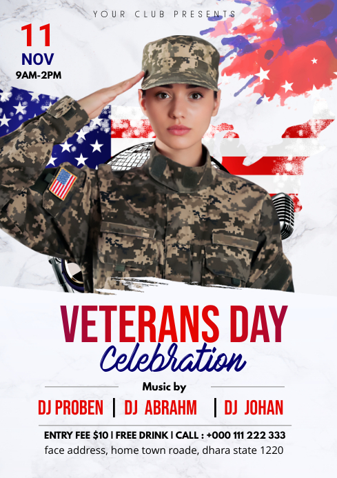 Veterans day Celebration flyer Template | PosterMyWall