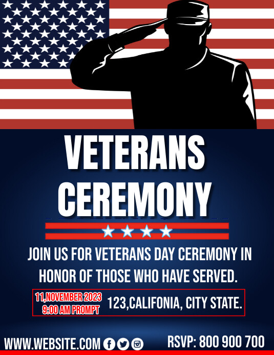Copy of Veterans day celebration invitation template | PosterMyWall