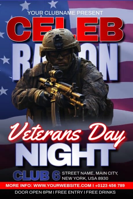 Veterans Day Celebration Night Template | PosterMyWall