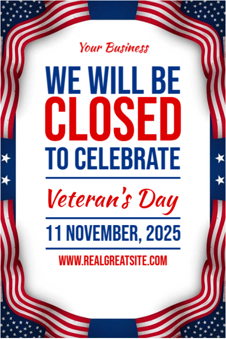 Veterans Day closed template 2025 | PosterMyWall