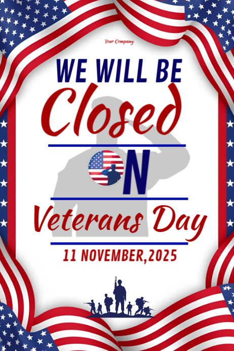 Veterans Day closed template 2025 | PosterMyWall
