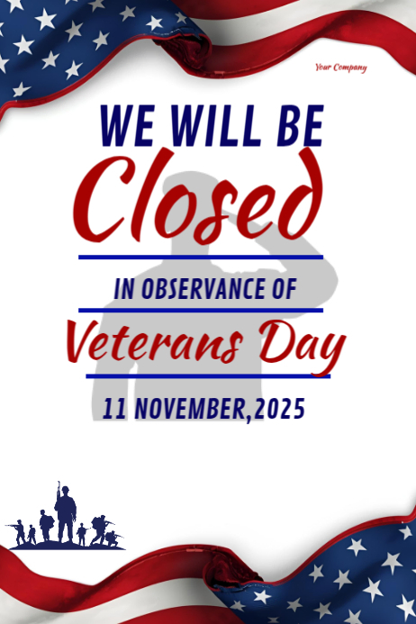 Veterans Day closed template 2025 | PosterMyWall