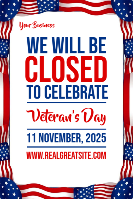 Veterans Day closed template 2025 | PosterMyWall