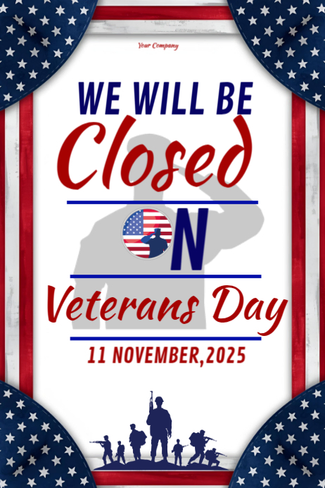 Veterans Day closed template 2025 | PosterMyWall