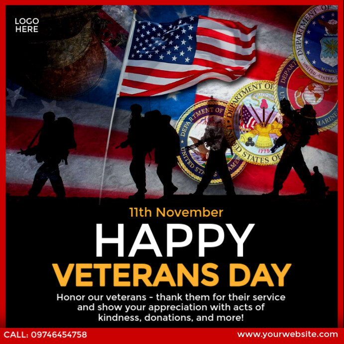 Veterans Day Design Template | PosterMyWall