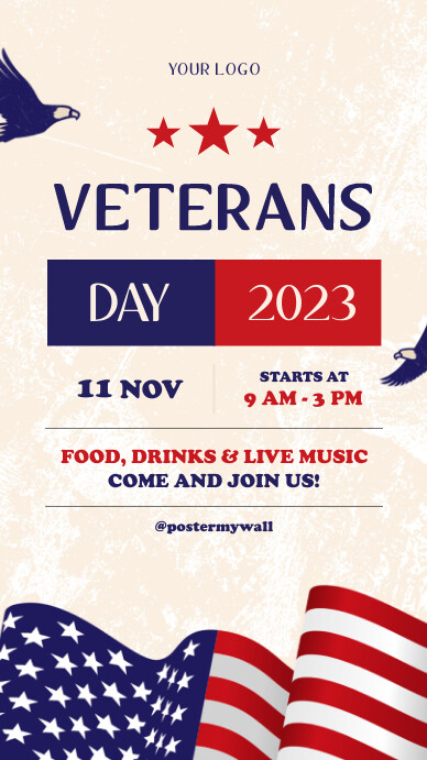 Veterans Day Event Instagram Story Template | PosterMyWall