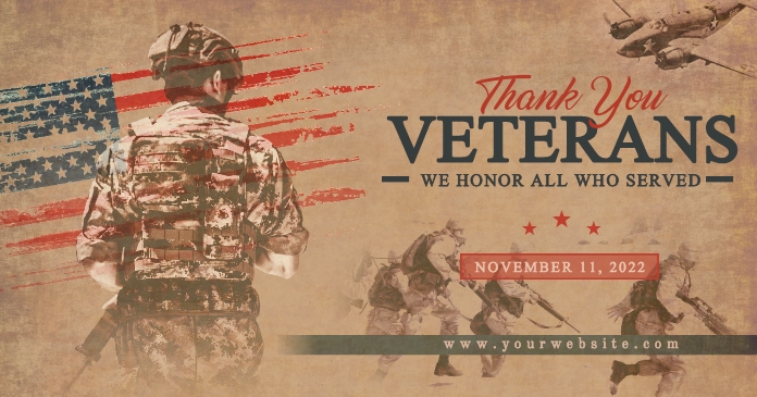 Veterans Day Facebook Shared Post Template | PosterMyWall
