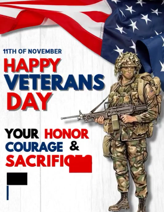 Veterans Day Greeting Flyer Video Template. | PosterMyWall