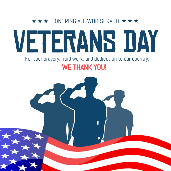 Veterans Day Greeting Instagram Post Template | PosterMyWall