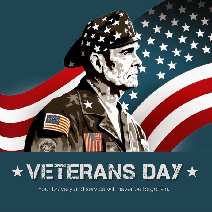 Veterans Day Greeting Instagram Post Template | PosterMyWall