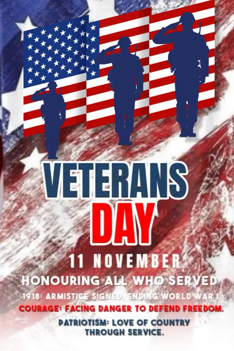 Veterans Day Heroes of Freedom Poster Template | PosterMyWall
