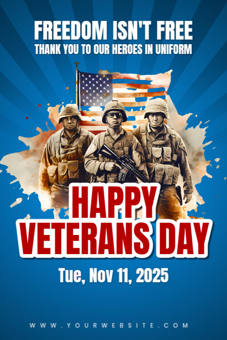 Plantilla de Veterans Day Holiday Template | PosterMyWall