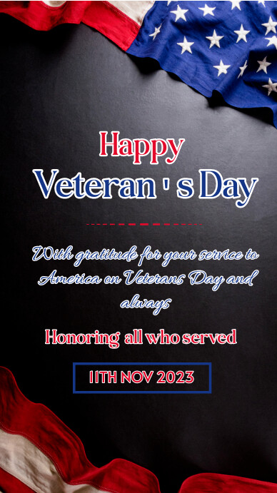 Veterans Day Instagram story. Template | PosterMyWall