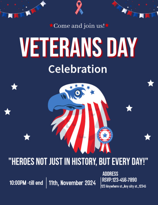 Copy of Veterans Day Invitation Flyer 2024 | PosterMyWall