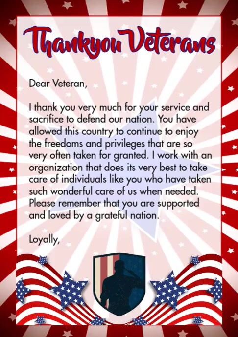 veterans day letter a4,thankyou veterans letter Template | PosterMyWall