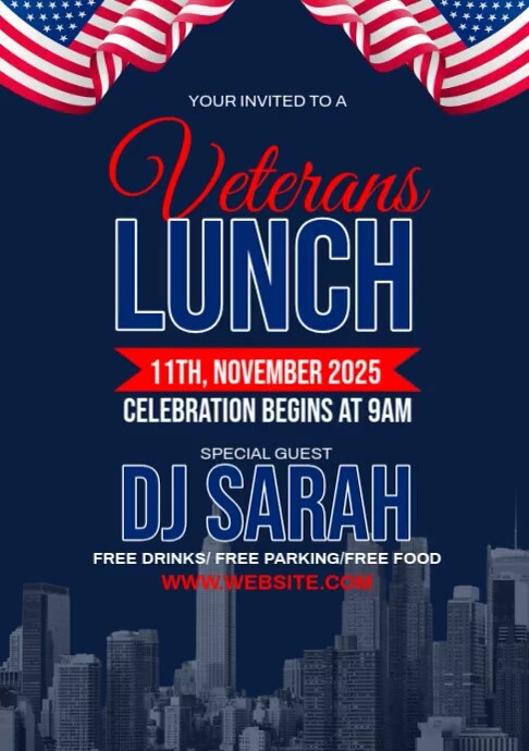 Veterans Day Lunch Template | PosterMyWall