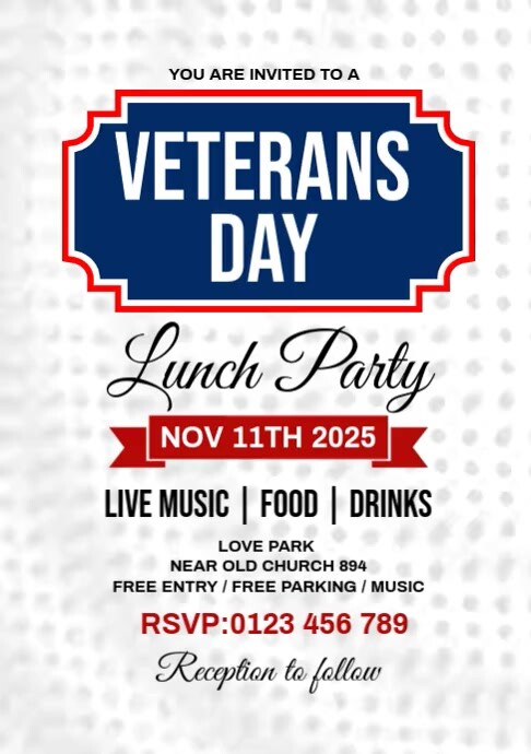 Veterans Day Lunch Party Template | PosterMyWall