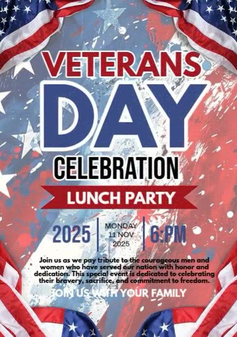 Veterans Day lunch party Template | PosterMyWall