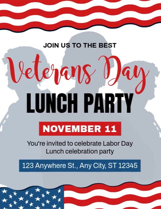 Veterans Day Lunch Party Template | PosterMyWall