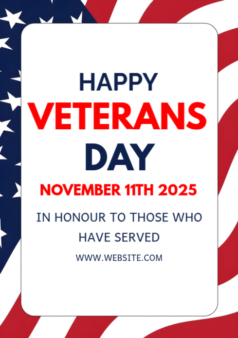 Veterans Day Menu Template | PosterMyWall