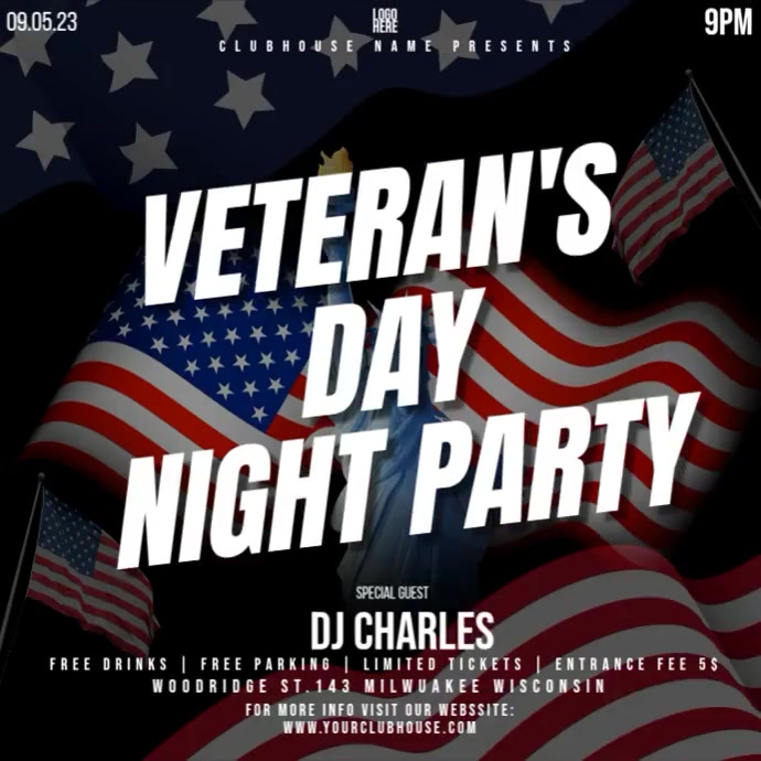 Veterans Day Night Party (1) Template | PosterMyWall