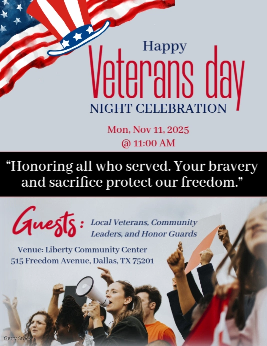 Copy of veterans day night party | PosterMyWall