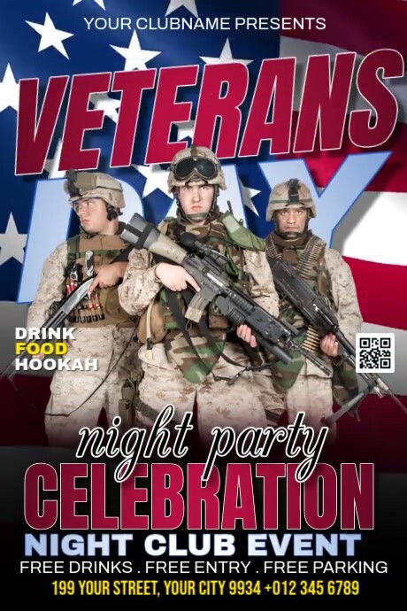 Plantilla de Veterans Day Night Party | PosterMyWall