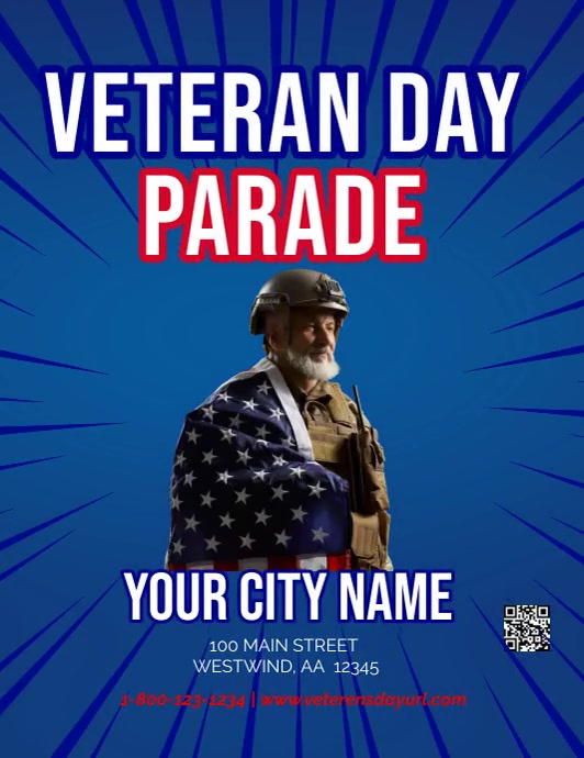 Plantilla de Desfile Del Día de Los Veteranos | PosterMyWall